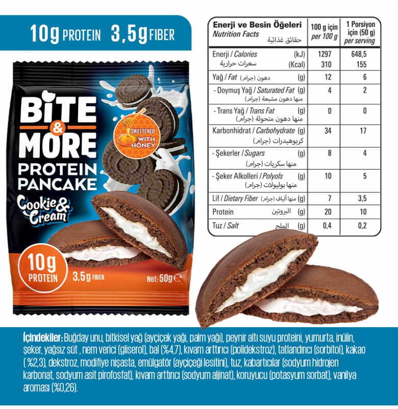 Bite & More Cocoa Protein Pancake Cookie Cream