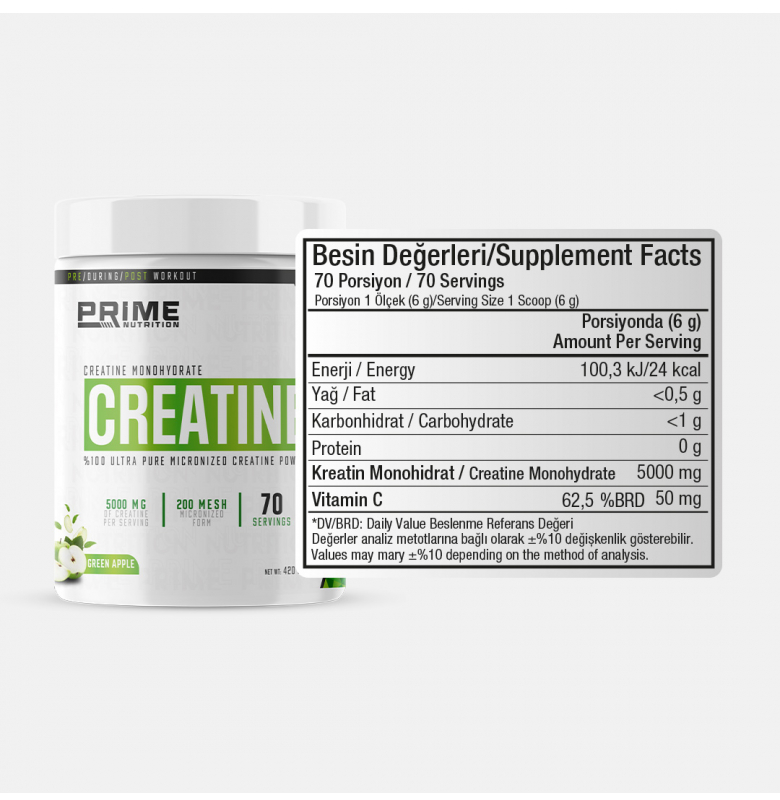 Prime Nutrition Creatine Yeşil Elma