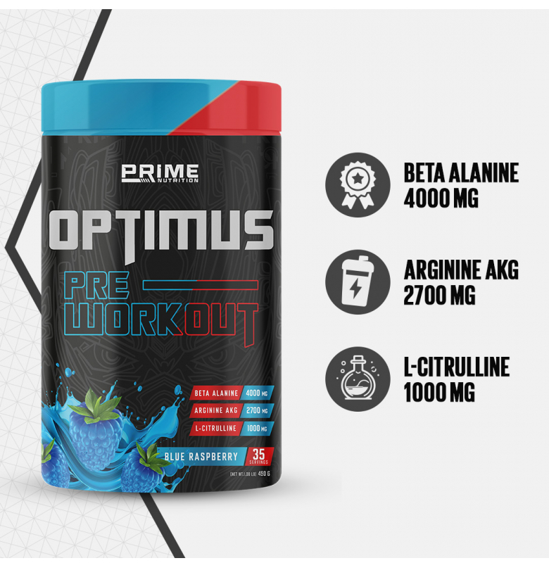 Prime Nutrition Optimus Pre-Workout Blue Raspberry