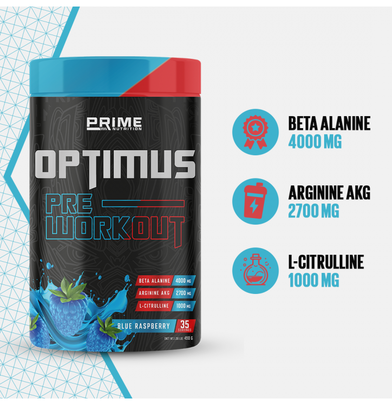 Prime Nutrition Optimus Pre-Workout Blue Raspberry