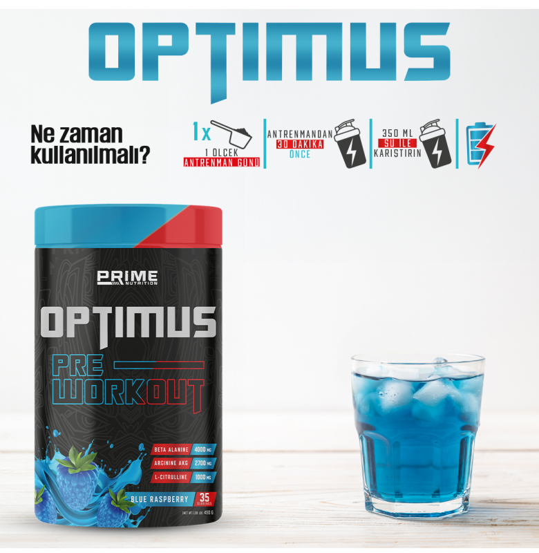 Prime Nutrition Optimus Pre-Workout Blue Raspberry