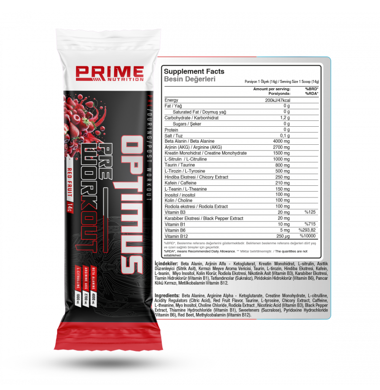 Prime Nutrition Optimus Pre-Workout Red Fruit