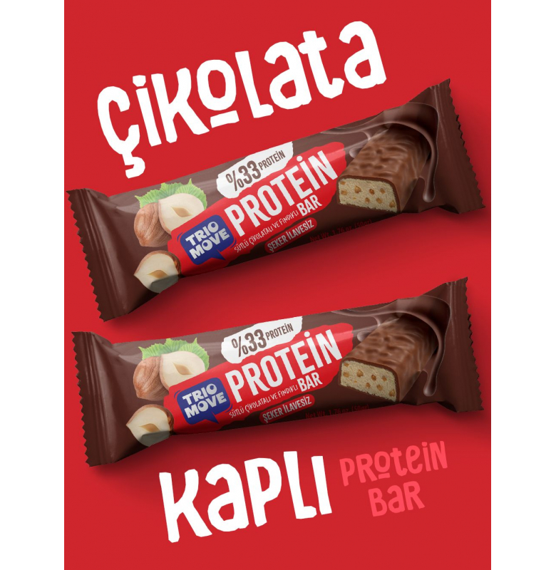 Trio Move %33 Protein Bar Parçacıklı Fındık